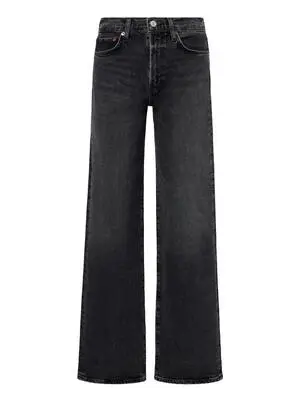 AGOLDE Harper Mid-rise Straight Jeans - Black