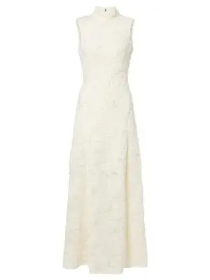 ROTATE BY BIRGER CHRISTENSEN Floral Mesh Maxi Dress - White