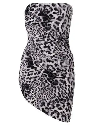 Norma Kamali Diana Pickleball Leopard-print Mini Dress - Multicoloured