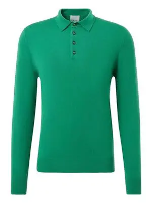 ALLUDE Cashmere Polo Sweater - Green