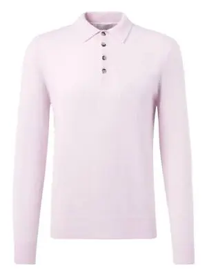 ALLUDE Cashmere Polo Sweater - Pink