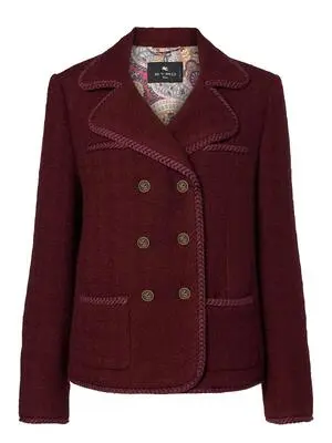 Etro Double-breasted Wool & Mohair Jacket - Burgundy