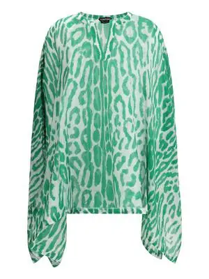 TOM FORD Silk Kaftan Dress - Green