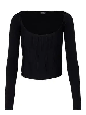 MUGLER Knitted Top - Black