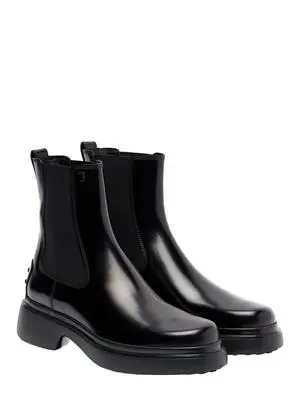 TOD'S Leather Chelsea Boots - Black