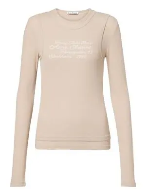 Acne Studios Layered Printed Cotton-blend T-shirt - Beige