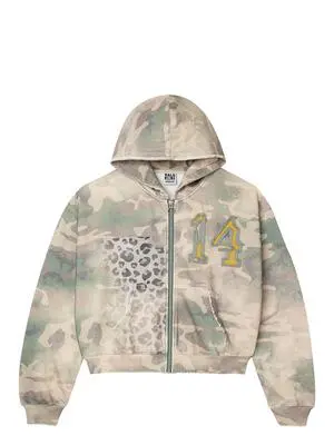 VALE FOREVER Cheetah Camo Zip Up - Yellow