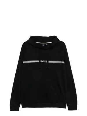 BOSS Logo-printed Hoodie - Black
