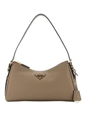 Prada Aimée Leather Shoulder Bag - Grey