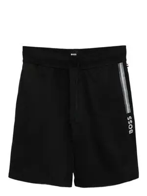 BOSS Logo-printed Shorts - Black