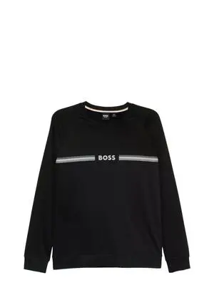 BOSS Logo-print Cotton Sweatshirt - Black