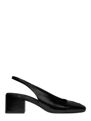 COURREGES 55mm Block-heel Slingback Pumps - Black