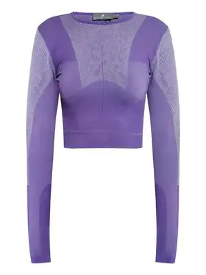 Adidas By Stella McCartney Snakeskin-pattern Long-sleeve Top - Purple