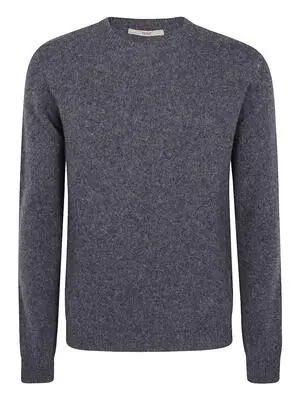 ROBERTO COLLINA Long Sleeve Round Neck Sweater - Grey