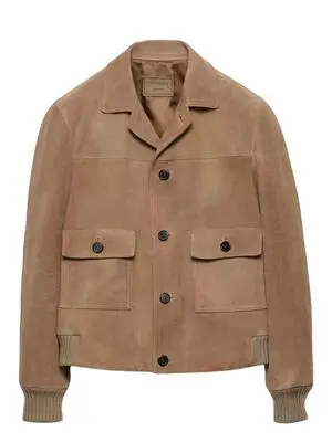 Prada Suede Patch-pocket Jacket - Neutrals