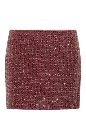 Remain Birger Christensen Sequined Tulle Miniskirt - Red