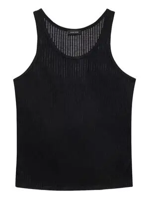 ANINE BING Eugene Ribbed Tank Top - Black