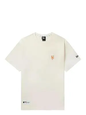 New Era Logo-patch Cotton T-shirt - Neutrals