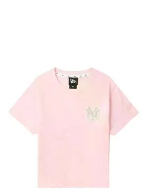 New Era Logo-embellished Crop T-shirt - Pink