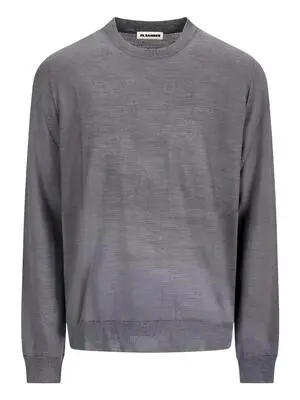 JIL SANDER Crew-neck Wool Sweater - Grey