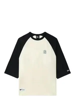 New Era Raglan-sleeve Logo-print T-shirt - Neutrals