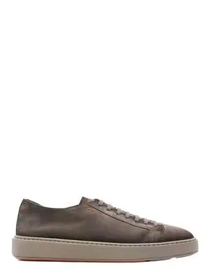 Santoni Lace-up Suede Sneakers - Brown
