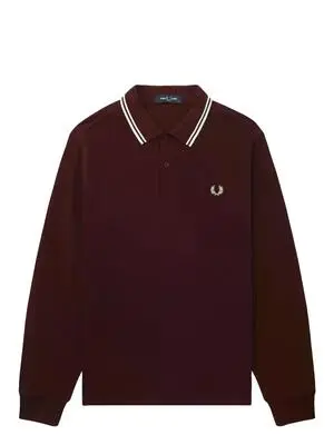 Fred Perry Tipped-collar Long-sleeve Polo Shirt - Red