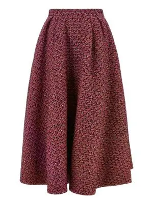 Alessandra Rich Tweed Midi Skirt - Pink