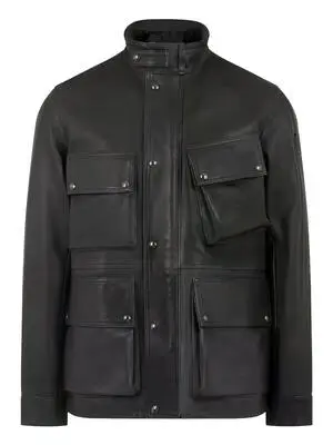 Belstaff Multiple-pocket Leather Jacket - Black