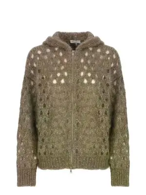 Brunello Cucinelli Hooded Sequin-embellished Cardigan - Brown