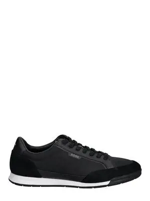 BOSS Panelled Lace-up Low-top Sneakers - Black