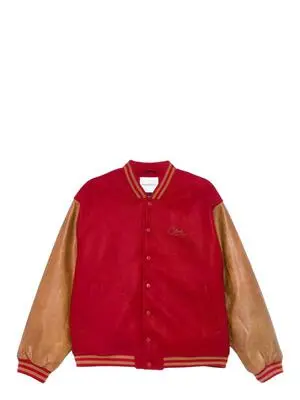 HOUSE OF SUNNY Embroidered Logo Bomber Jacket - Red