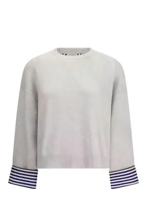 BRUNELLO CUCINELLI Striped-Cuff Cashmere Top