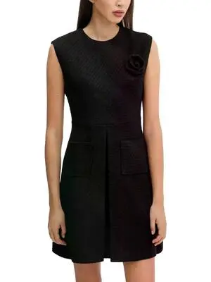 Hugo Rose-embellished Mini Dress - Black