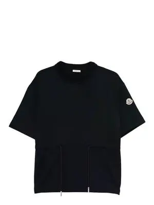 Moncler Drawstring-waist T-shirt - Blue