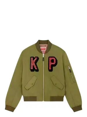 Kenzo Gingham-patch Bomber Jacket - Green