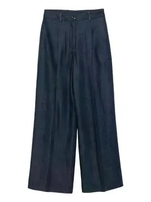 Liu Jo Pleated Wide Leg Trousers - Blue
