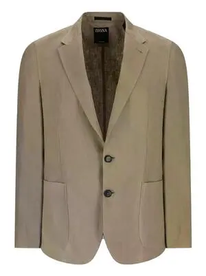 Zegna Single-breasted Linen Jacket - Neutrals