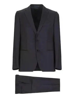 Caruso Wool Single-breasted Suit - Black