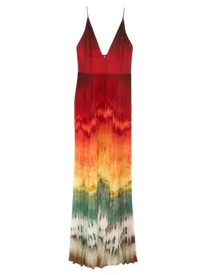 Alice + Olivia Pleated Tie-dye Dress - Red