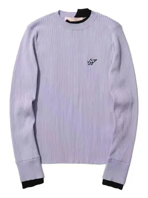 A BATHING APE Ribbed Star-embellished Sweater - Purple