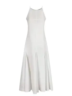 Sportmax Halterneck Flared Dress - White