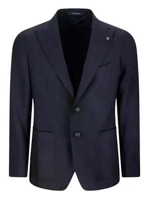 Tagliatore Single-breasted Herringbone Jacket - Blue