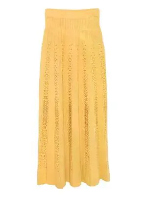 Elie Saab Crystal-embellished Knit Skirt - Yellow