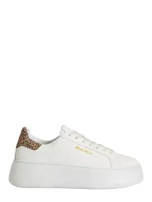 Woolrich Platform Leopard-print Sneakers - White