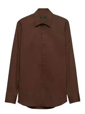Prada Classic-collar Cotton Shirt - Brown