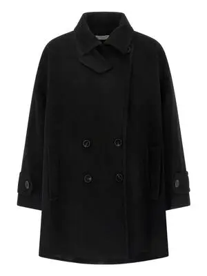 Alberto Biani Double-breasted Wool Coat - Black