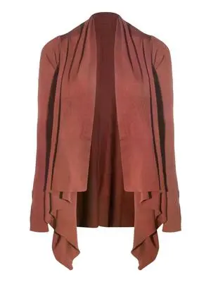 Rick Owens Ribbed Asymmetric Cardigan - Brown