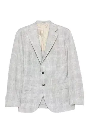 Eleventy Checked Single-breasted Blazer - Grey