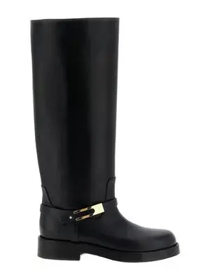 Elisabetta Franchi Plaque Strap Boots - Black